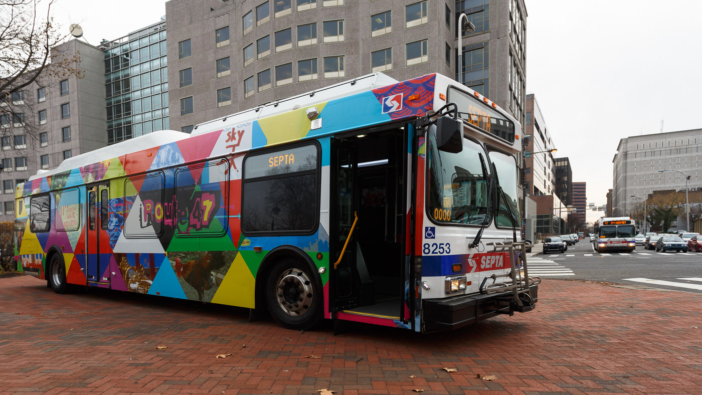 Celebrating a United Nations of riders on Route 47 bus - Mural Arts